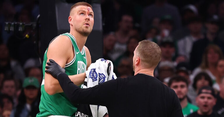 Kristaps Porzingis needs five stitches: “I love my WWE moments” - Eurohoops